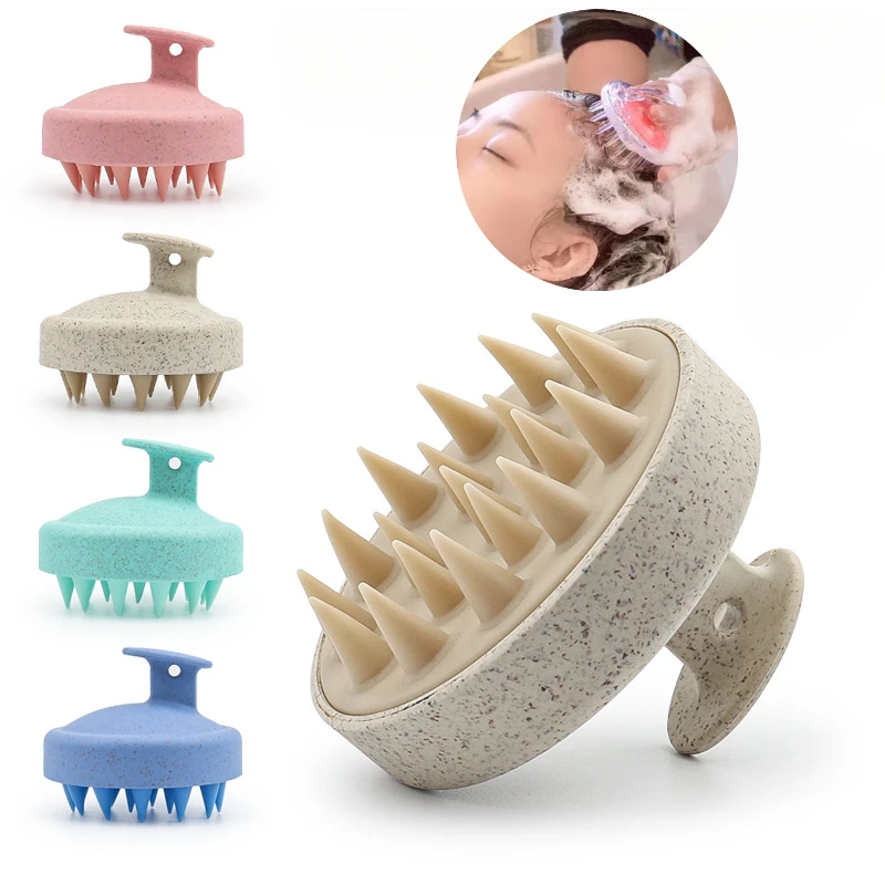 Silicone-Shampoo-Brush-Head-Scalp-Massage-Comb-Hair-Washing-Comb-Body ...