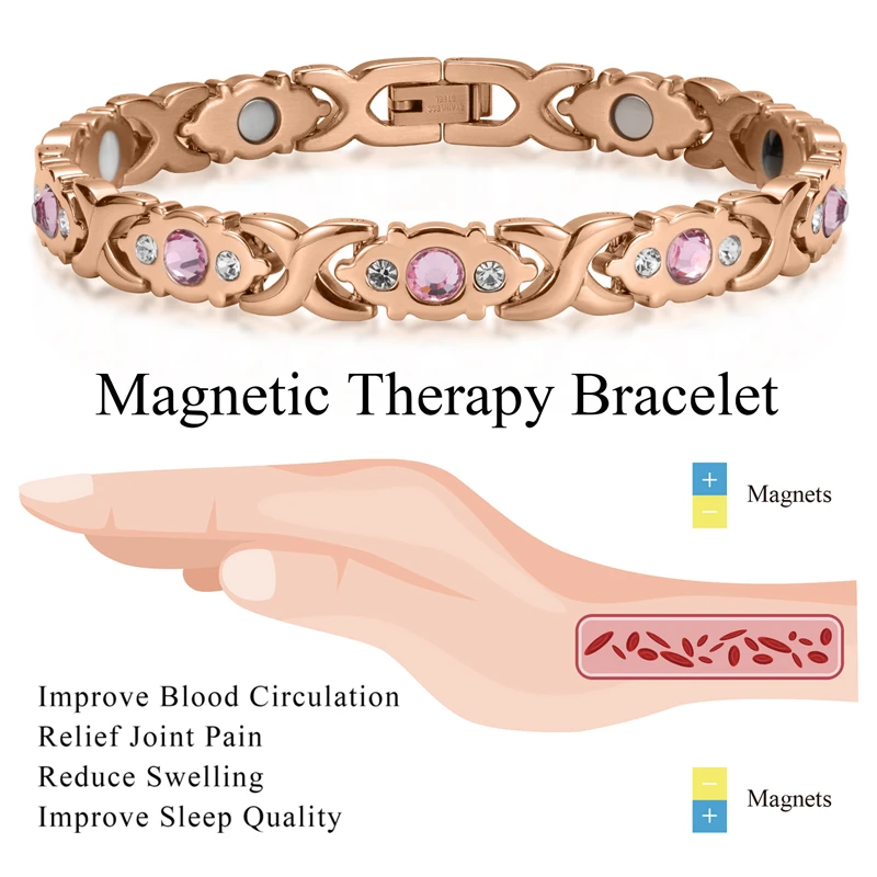 Women-s-Magnetic-Therapy-Bracelet-Fashion-Rhinestone-Stainless-Steel ...
