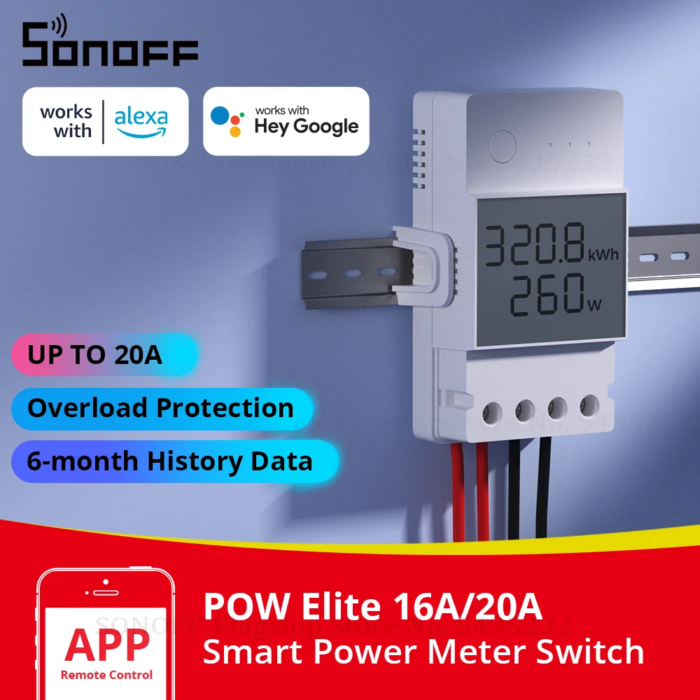 SONOFF-POW-Elite-Smart-Power-Meter-Switch-16A-20A-Wifi-Energy-Power ...