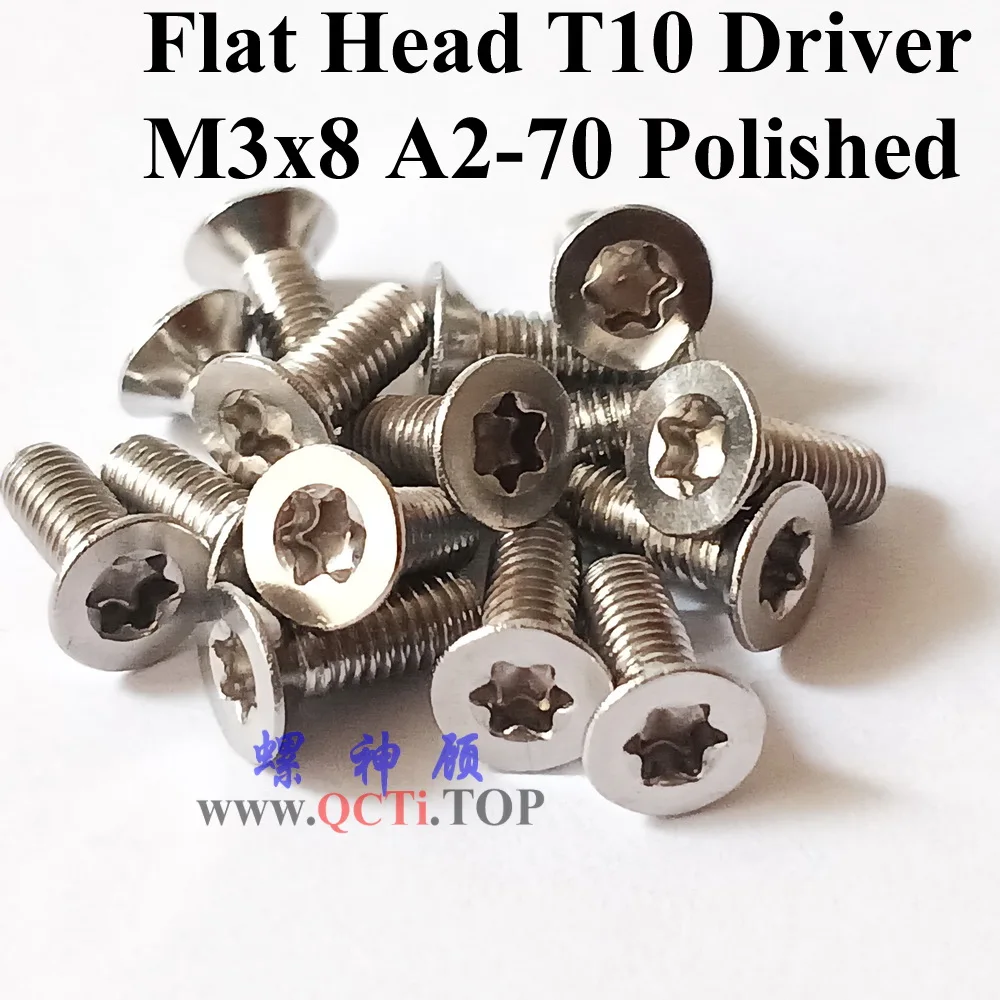 T10 Driver Flat Head Stainless Steel M3 screw M3x4 M3x5 M3x6 M3x8 M3x10 ...