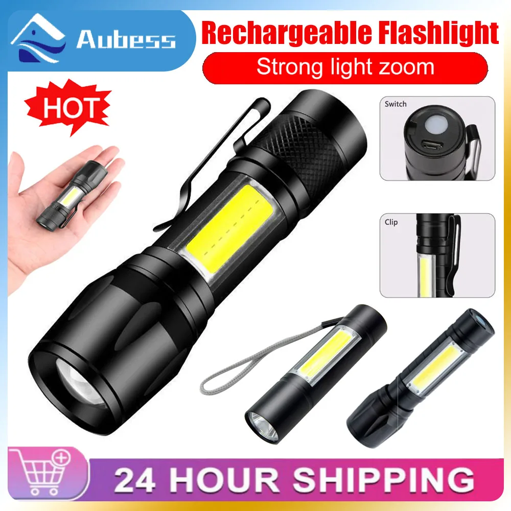 Mini-Torch-LED-Rechargeable-Flashlight-Portable-USB-Charging-Flashlight ...