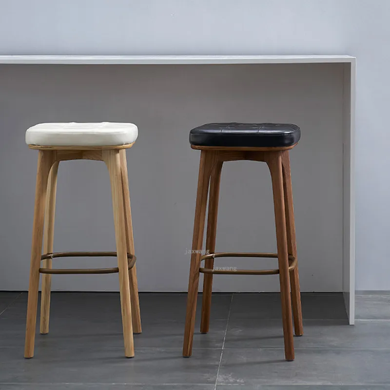 Luxury-Italian-Style-Bar-Chair-Solid-Wood-Minimalist-Modern-Backrest ...