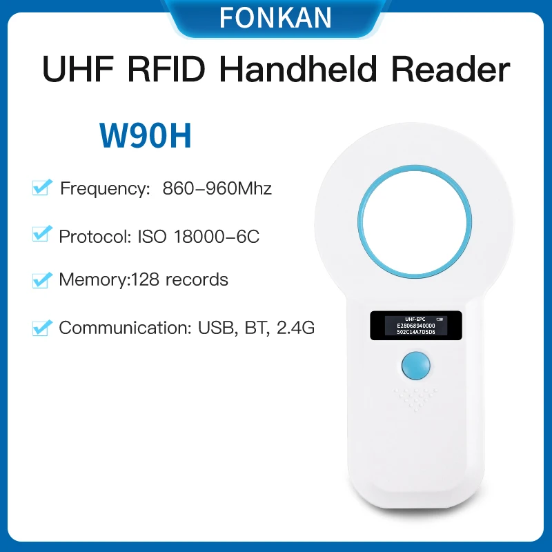 Portable UHF RFID Reader Handheld Reader HID mode rfid reader uhf ...