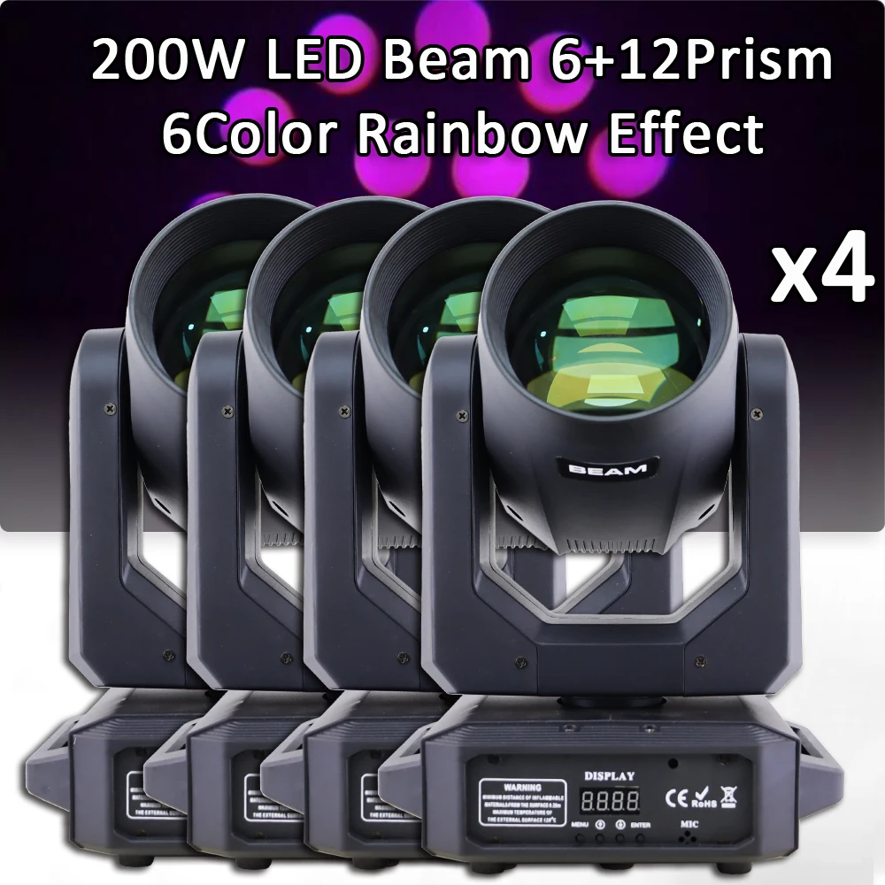 4Pcs-Lot-LED-Beam-Spot-200W-Moving-Head-Light-Gobo-6-12Prism-With-DMX ...