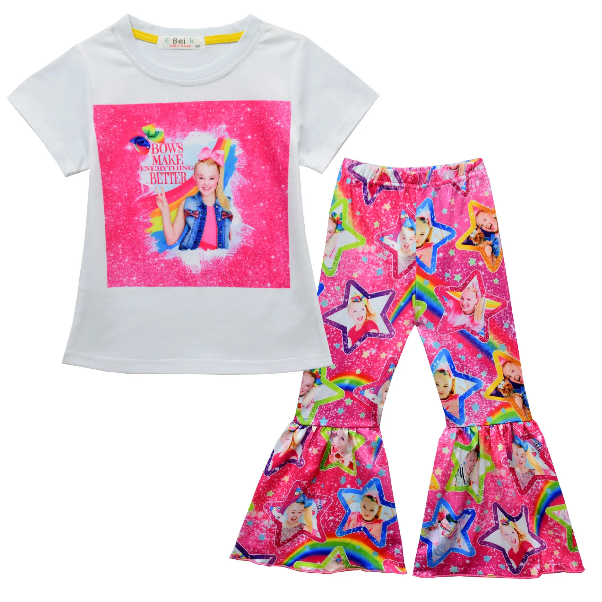 Girls-JOJO-Siwa-Tshirt-Pants-Set-Summer-JOJO-Carnival-Halloween-Cosplay ...