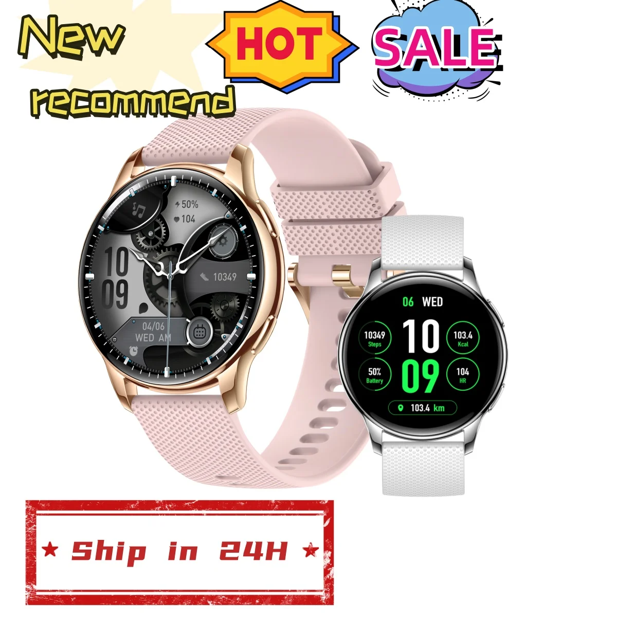 Sport-Luxury-Smart-watch-for-ladies-IP68-Waterproof-Swimming-Heart-Rate ...