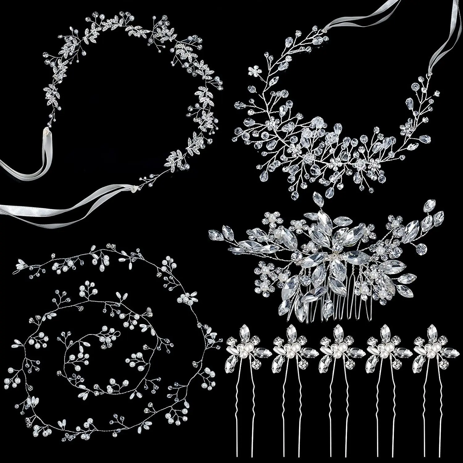 Fashion-Ladies-9-A-Group-of-Hair-Bands-Hair-Comb-Hairpin-Combination ...