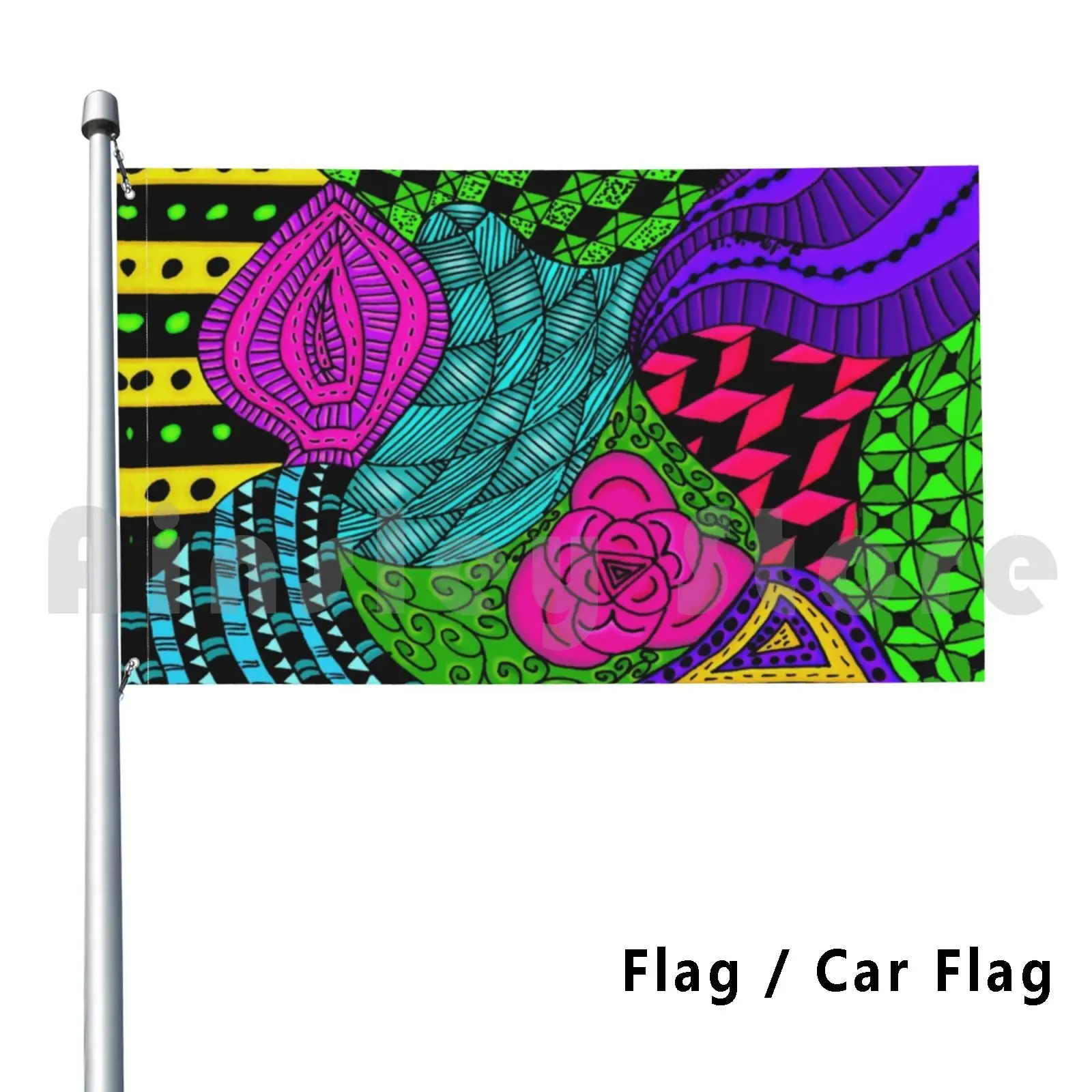 Rose-In-Green-And-Blue-Flag-Car-Flag-Printing-Custom-Pink-Red-Blue ...