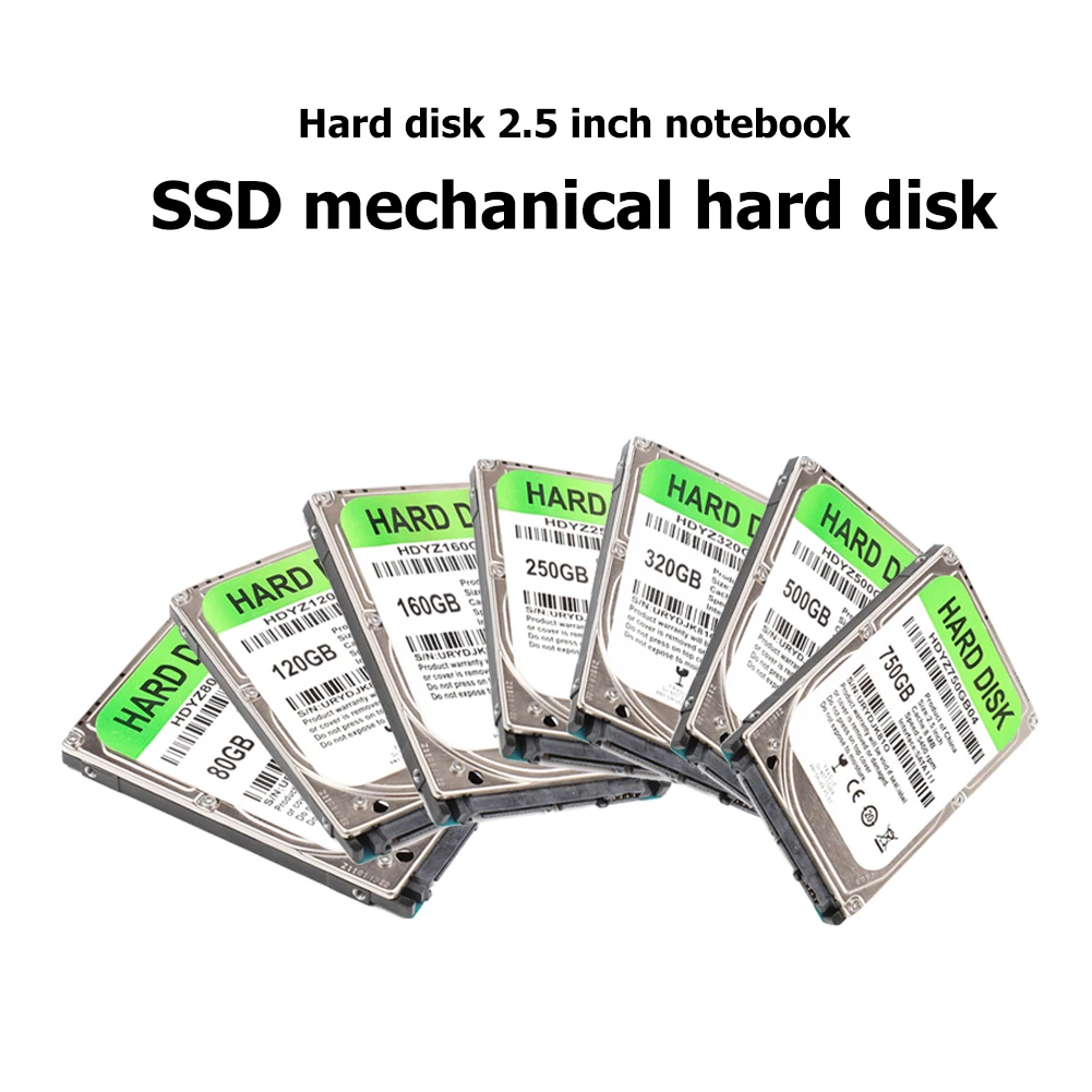 80GB 120GB 160GB 250GB 320GB 500GB Internal HDD 2.5 inch SATA III 5400 ...