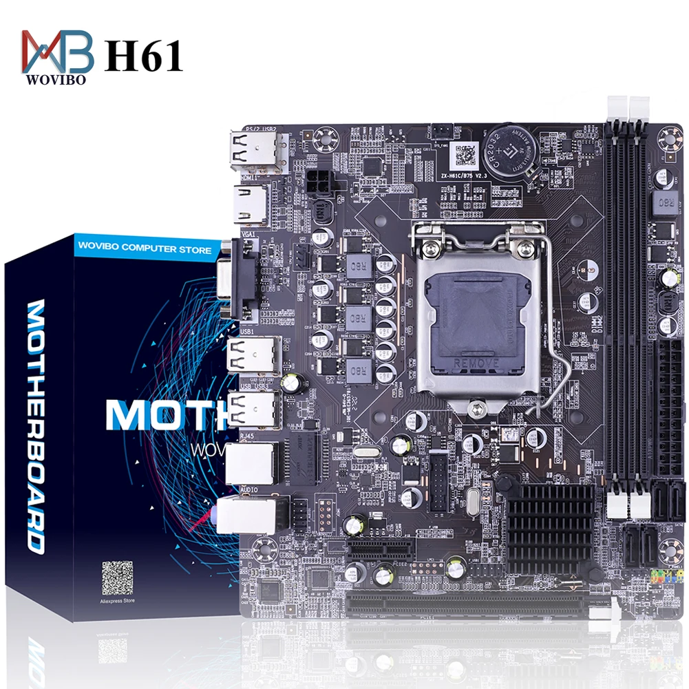 H61 Motherboard LGA 1155 DDR3 Memory 16GB Micro-ATX Desktop Mainbord for LGA1155 Socket Intel ...
