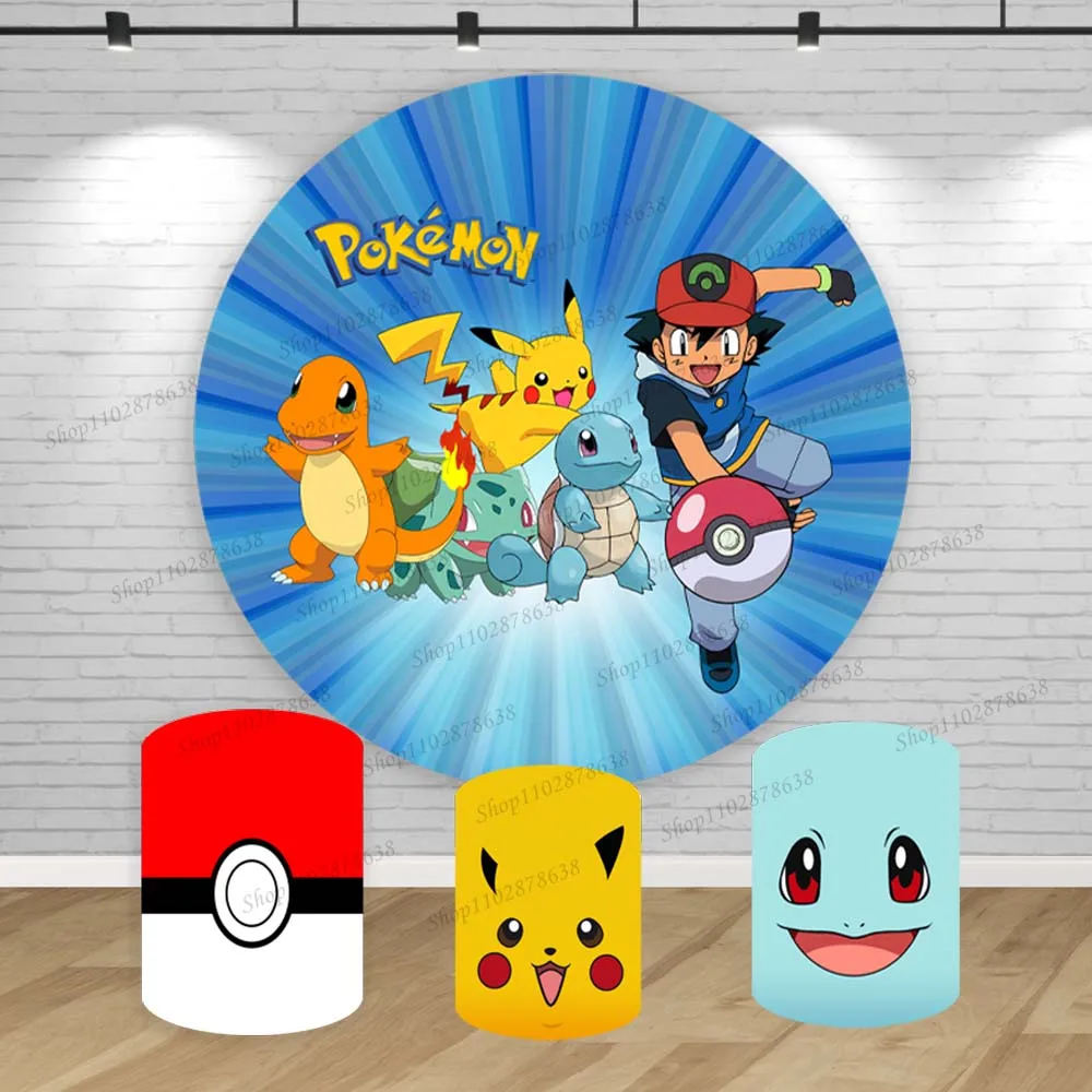 Pokemon-Birthday-Round-Backdrops-Covers-Decor-Kids-Boys-Party ...