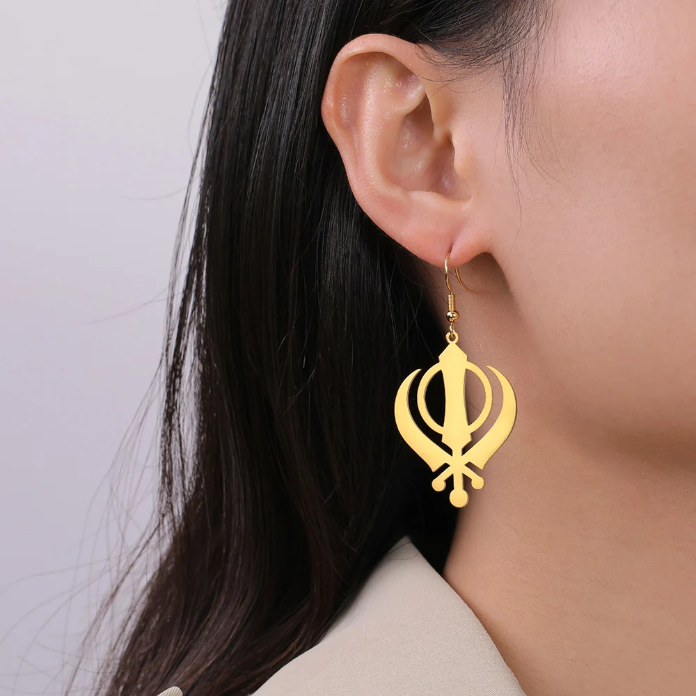 Dawapara-Sikh-Religious-Symbol-Earrings-Shield-Sikhism-Punjabi-Khanda ...