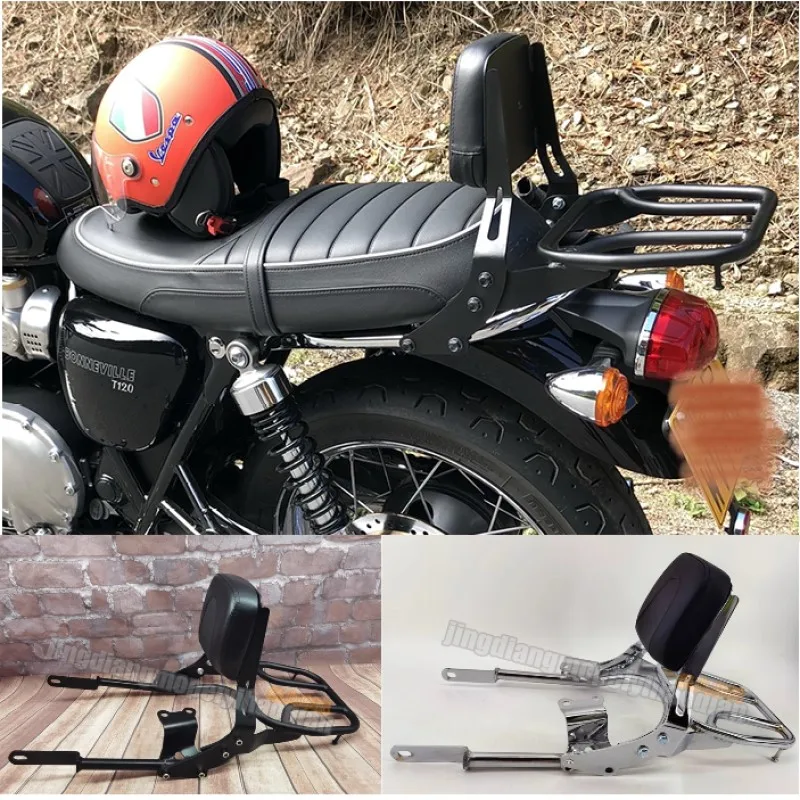 Rear-Backrest-Sissy-Bar-w-Luggage-Rack-for-Triumph-Bonneville-T100-T120 ...