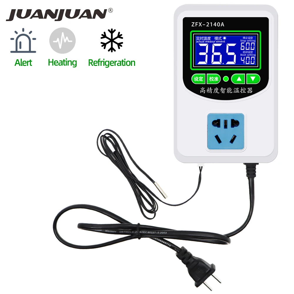ZFX-2140A Digital Microcomputer Thermostat 2200W-3500W Temperature Controller Switch Thermostat ...