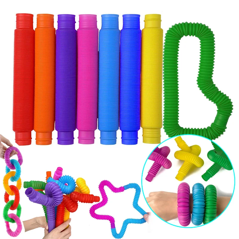 8-PCS-Colorful-Telescopic-Tube-Pop-Tube-Stretching-Tube-Corrugated-Tube ...