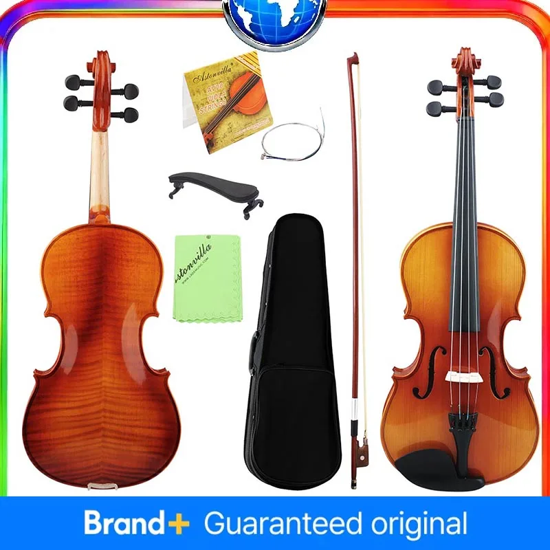 VA-10 16 Inch Natural Acoustic Viola with Case Bow And Strings Beginner ...