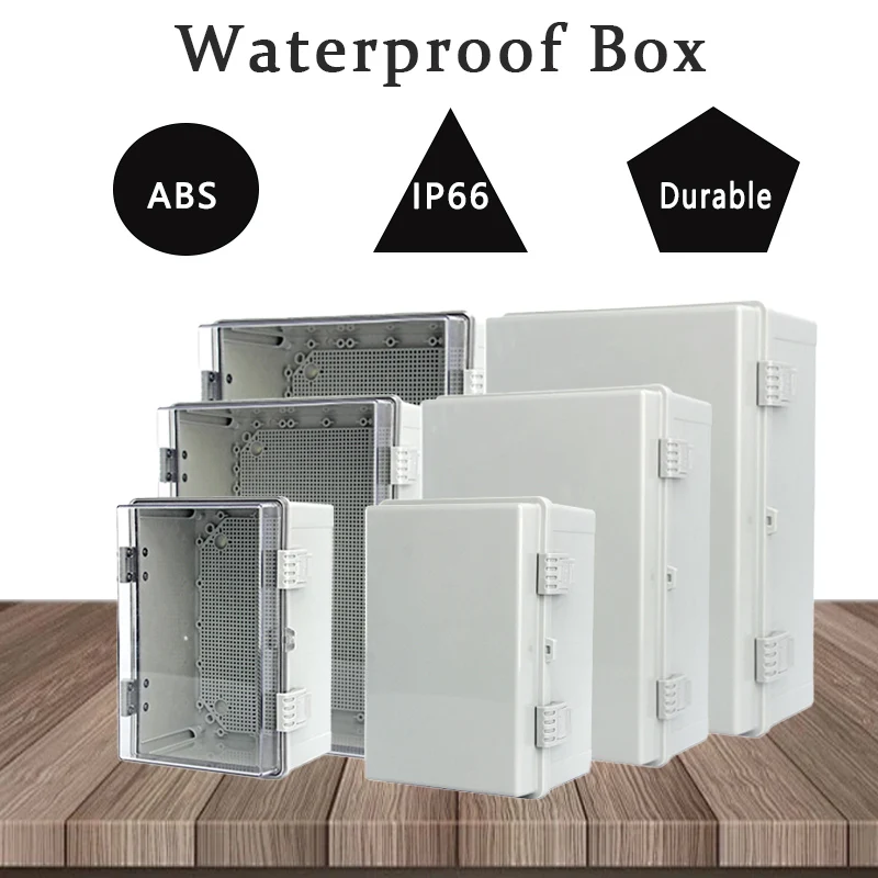 IP66-Waterproof-Gray-Transparent-Cover-Enclosure-Power-Junction-Box-ABS ...