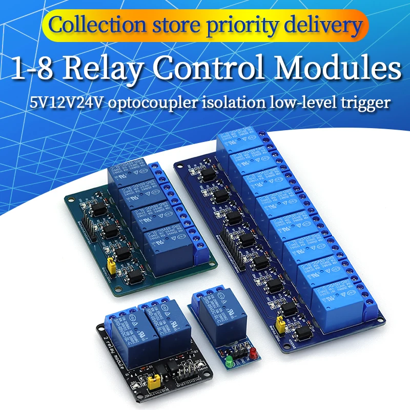 5-12-24V-1-2-4-6-8-Relay-Module-8-channels-with-optocoupler-relay ...