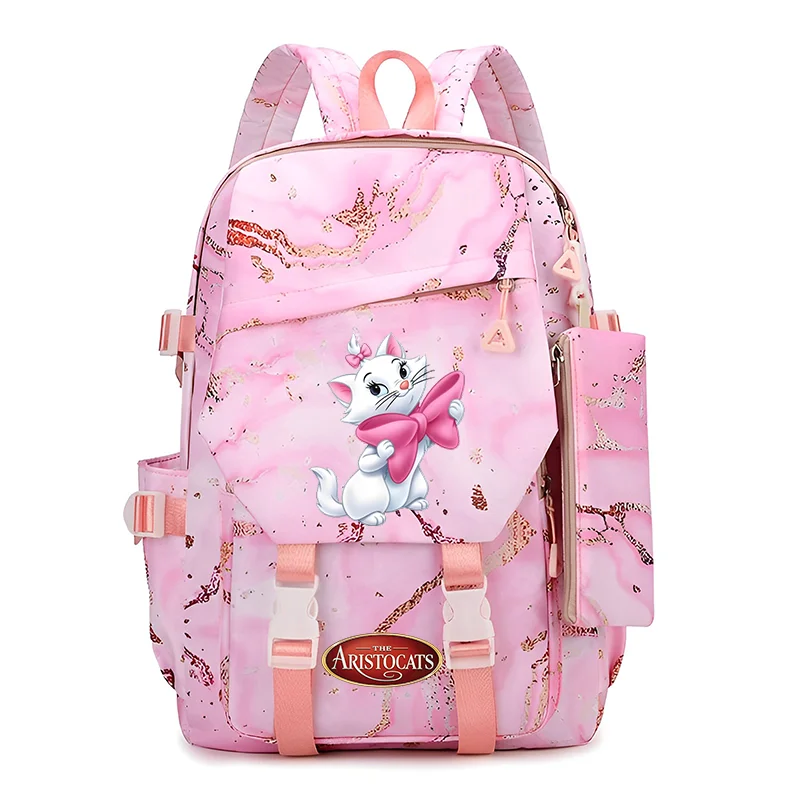 2Pcs The Aristocats Marie Cat Kids Backpack Boys Girls Pen Bags Bookbag ...