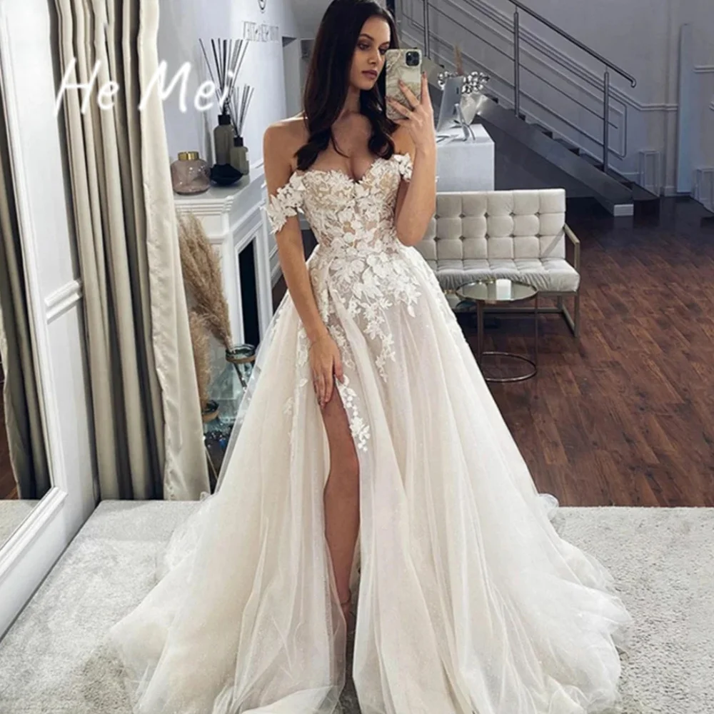 Morden-Wedding-Dresses-For-Women-A-Line-Tulle-Swetheart-Neck-Bride ...