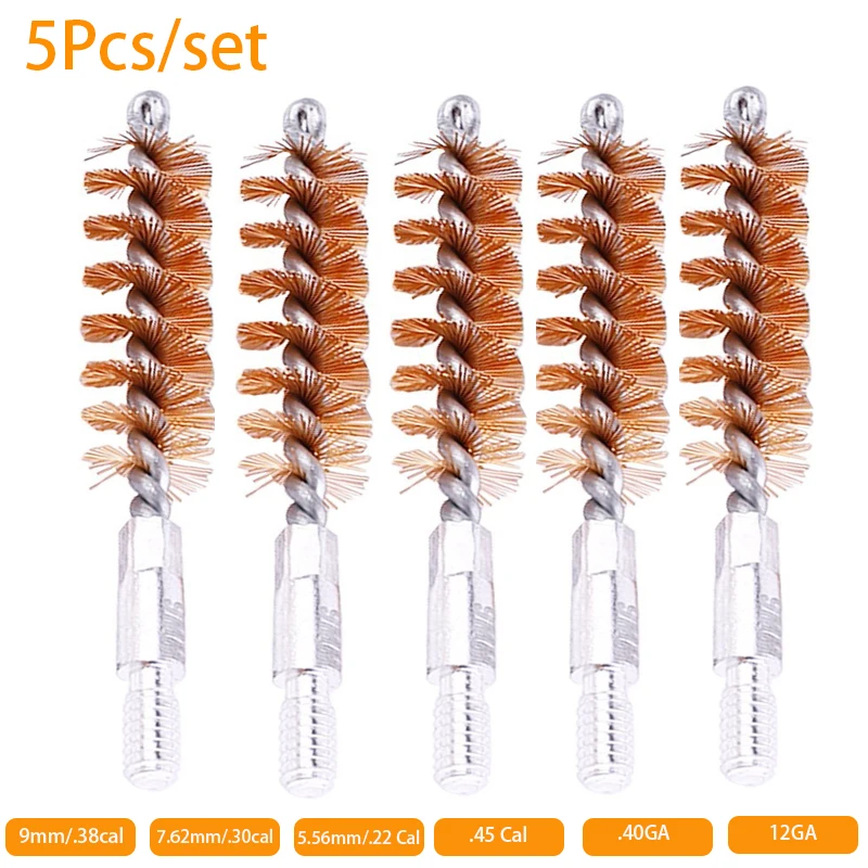 5Pcs-Set-Hunting-Gun-Cleaning-Brush-9mm-5-56mm-7-62mm-45Cal-40-12GA ...