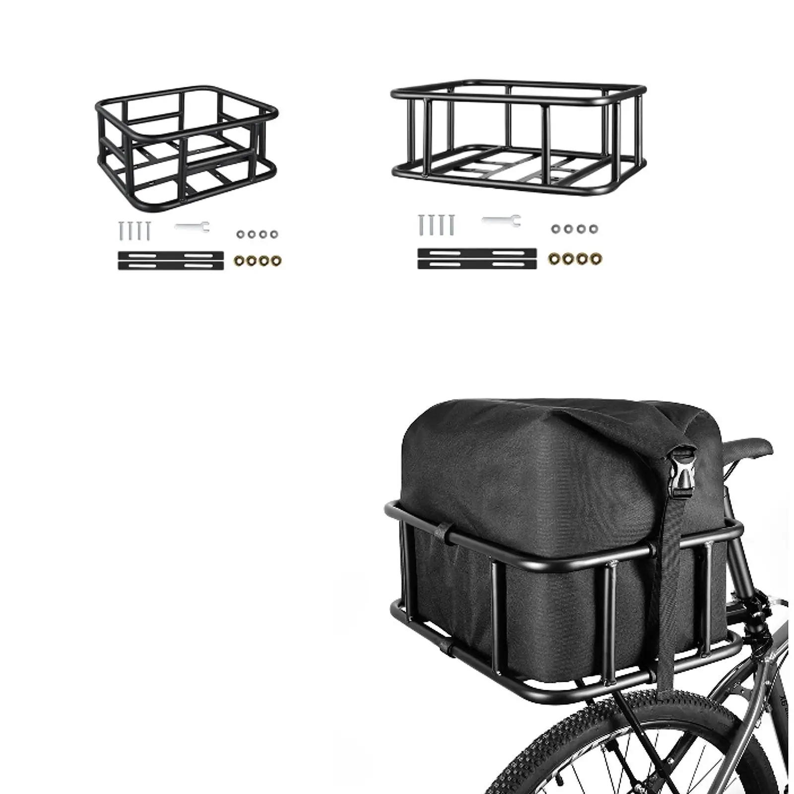 Bike Back Basket Luggage Package Racks Metal Carrying Heavy Duty ...