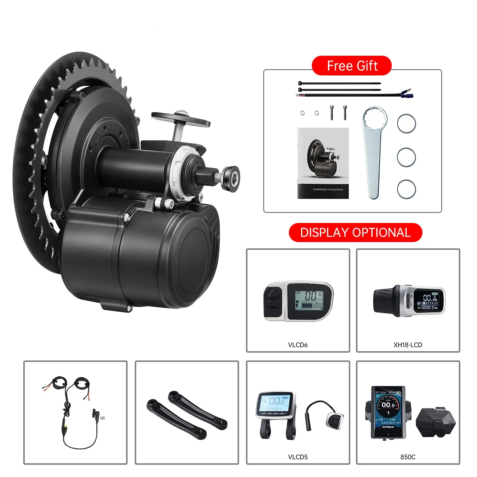 Tongsheng tsdz2 kit ebike 36V 250W/350W TSDZ2B VLCD5 XH-18 VLCD6 LCD ...