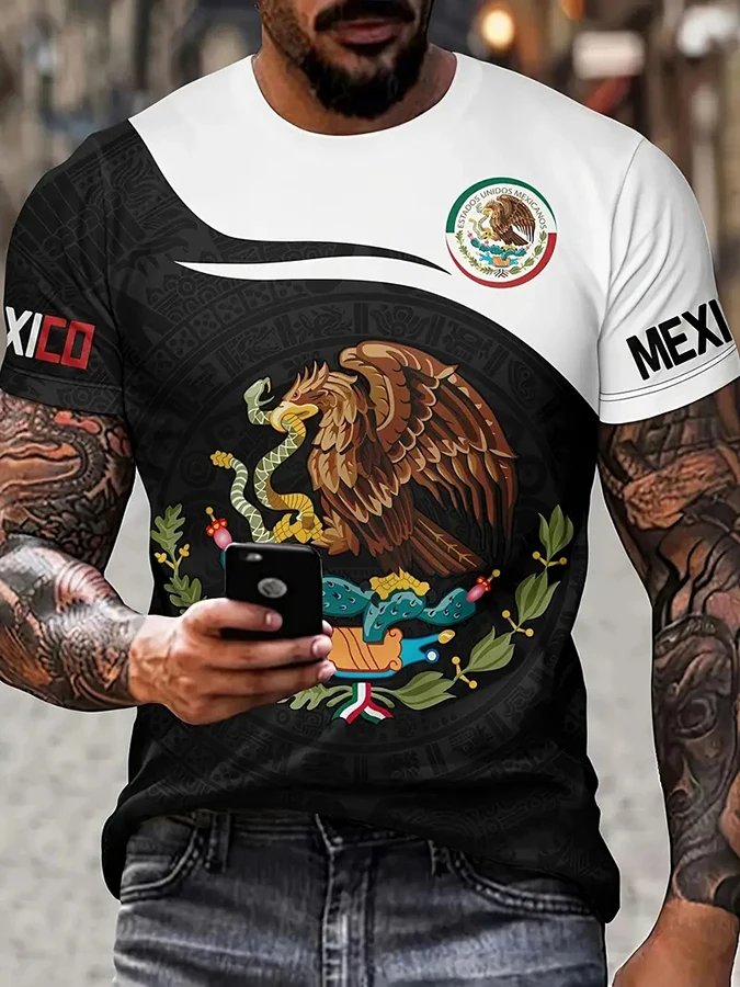 Mexican-T-Shirt-Unisex-Casual-Short-Sleeved-T-Shirts-Round-Neck ...