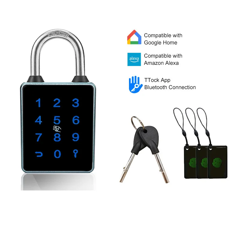 Waterproof-TTlock-App-Password-Key-NFC-M1-Card-USB-Rechargeable-Digital ...