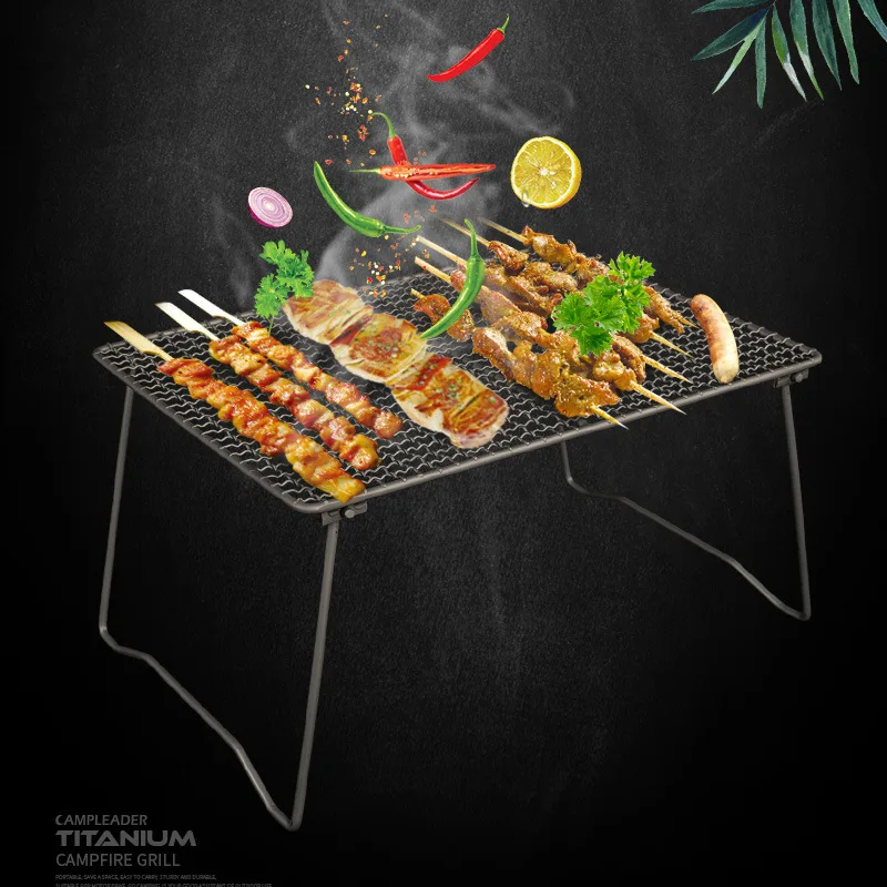 Titanium-Grill-Camping-Table-Lightweight-Net-BBQ-Wire-Mesh-Grate-Mini ...