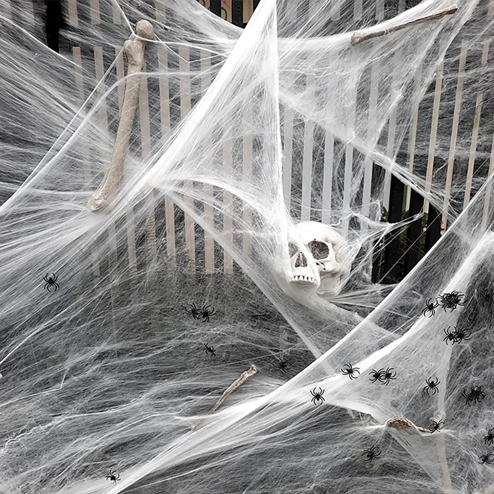 Artificial-Spider-Web-Horror-Spider-Web-Halloween-Decorations-Stretchy ...