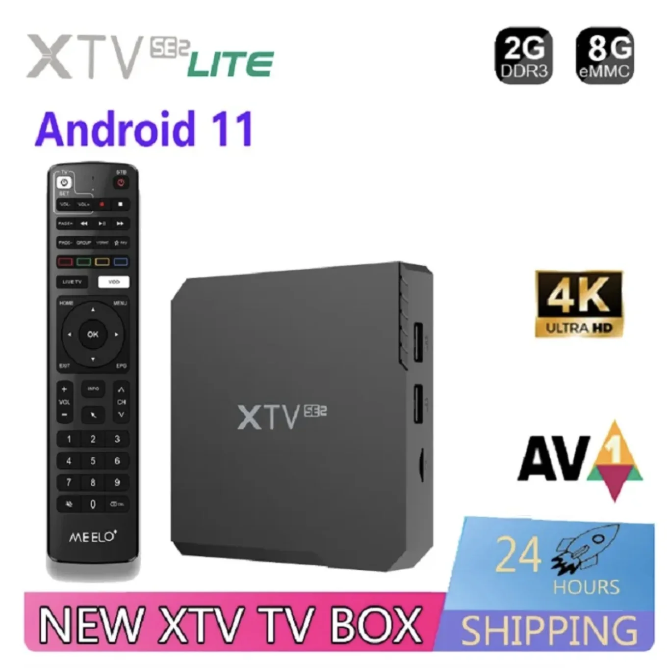 Meelo-Plus-XTV-SE2-Lite-10pcs-TV-BOX-Android-11-Amlogic-S905W2-4K-2G ...