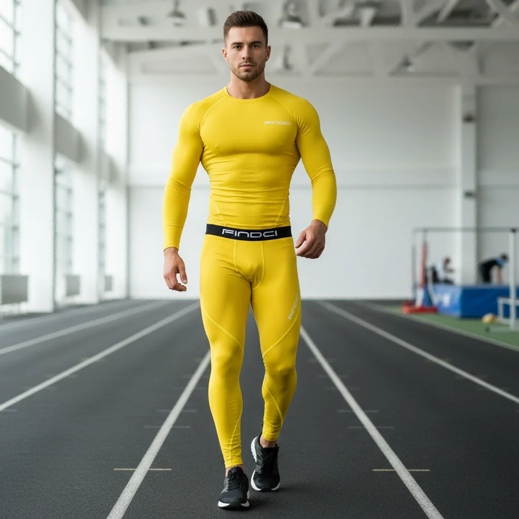 FINDCI Men's Sports Running Set Compression Shirt + Pants Skin-Tight ...