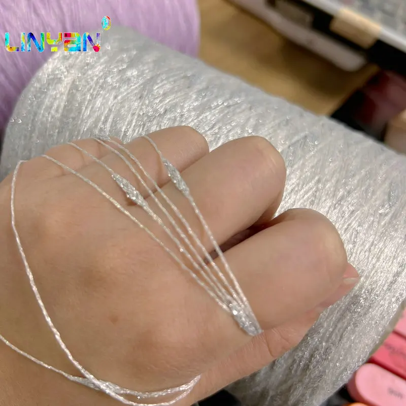 500g Light gold Tadpole yarn Yarn for knitting Flash Golden silk ...