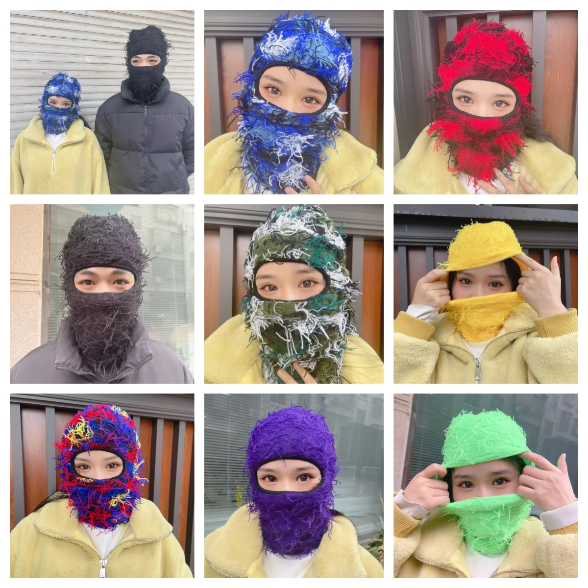 Mens Balaclava Perforated Knitted Full Face Ski Mask Tight Mask Camo ...