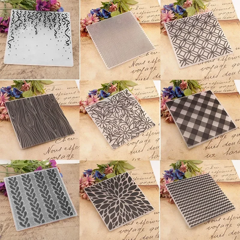 Flowers-Tree-Texture-Dots-3D-Embossing-Folder-Transparent-Plastics ...