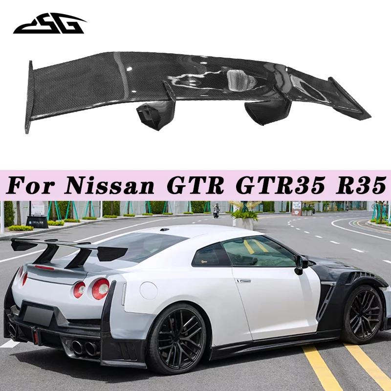 For Nissan GTR GTR35 R35 Carbon Fiber Rear Trunk Lid Spoiler Lip ...