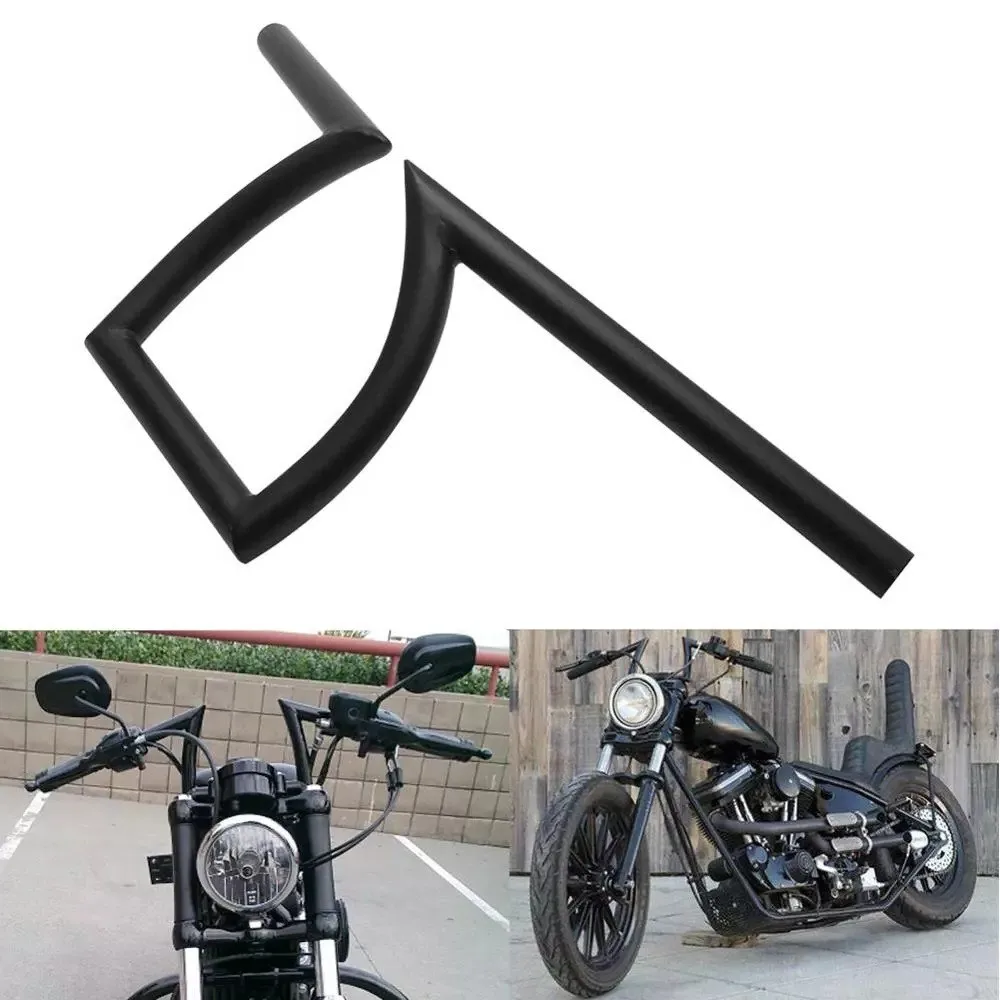 Universal-Black-Motorcycle-Drag-Bar-1-25mm-Z-Bars-Pullback-Handlebars ...