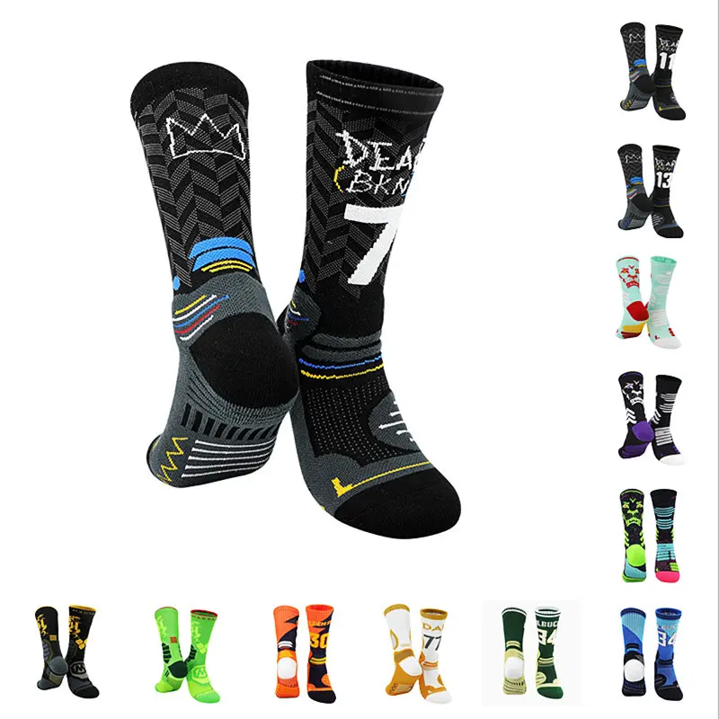 Number-Unisex-Sports-Cool-Basketball-Socks-Socks-Knee-High-Thickened ...