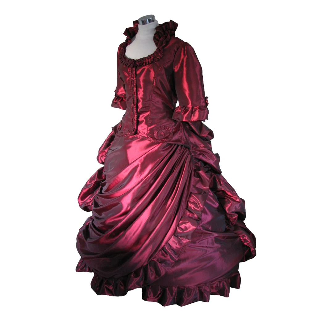 1860s-Victorian-Red-Bustle-Ball-Gown-Victorian-Edwardian-Gothic-Evening ...