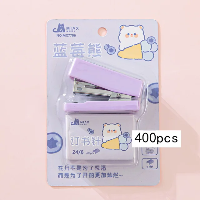 Kawaii Mini Stapler Set with Staples – LoliFairies Kawaii Shop