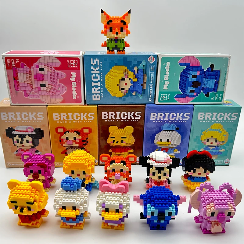 Stitch-Disney-Princess-Elsa-LinaBell-Building-Blocks-Mickey-Mouse-Duck ...