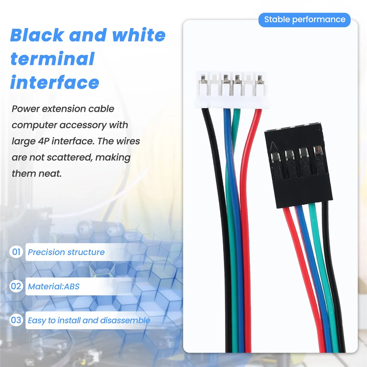 ¡Surpresa! Cable de motor paso a paso NEMA 17 extendido, 1M de largo, 4 ...