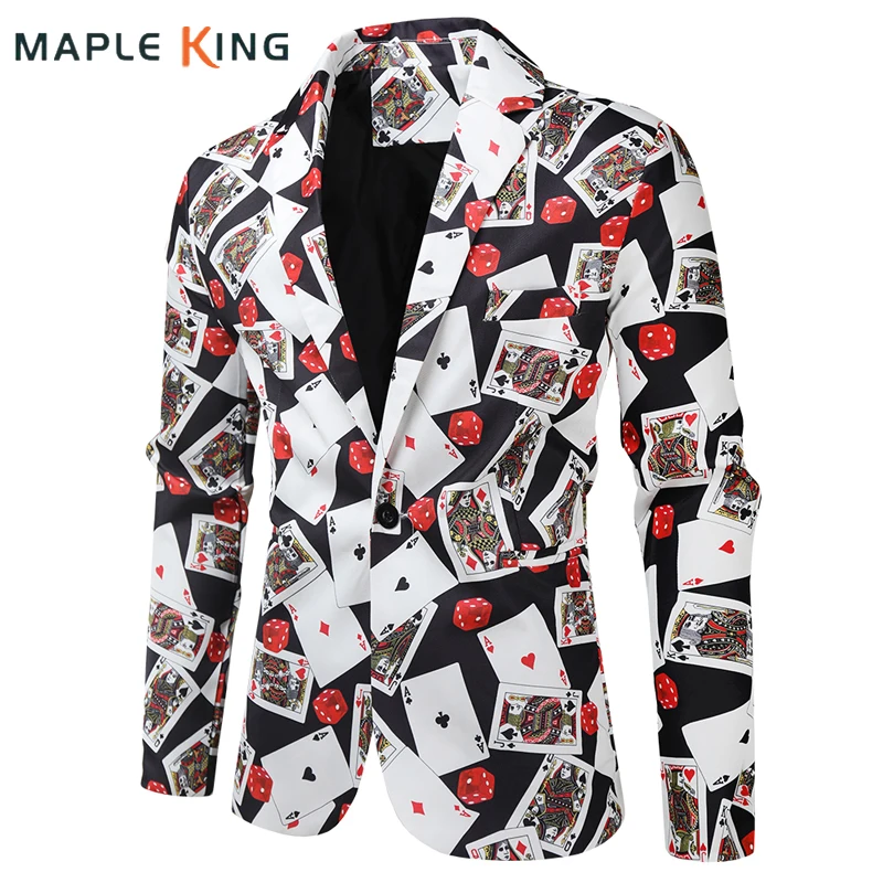 Mens-Blazer-Jacket-Coats-Playing-Cards-Poker-3D-Print-Party-Dress-Suit ...
