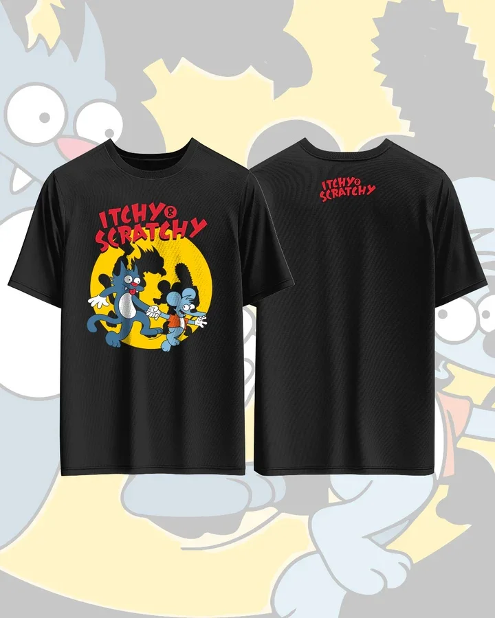 Disney Itchy & Scratchy Printed Cotton T-shirt for Men and Women ...