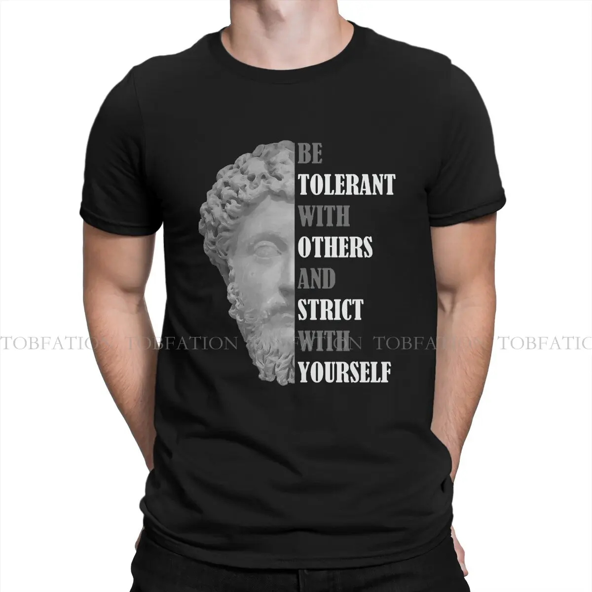 Stoicism Quote Stoic Philosophy Round Collar TShirt Seneca The Artist ...
