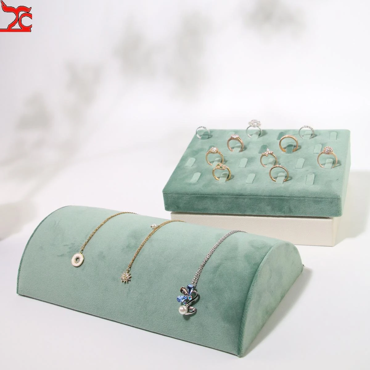 Metal Jewelry Plate Aluminum Alloy Jewelry Rack Ultrafiber Green ...