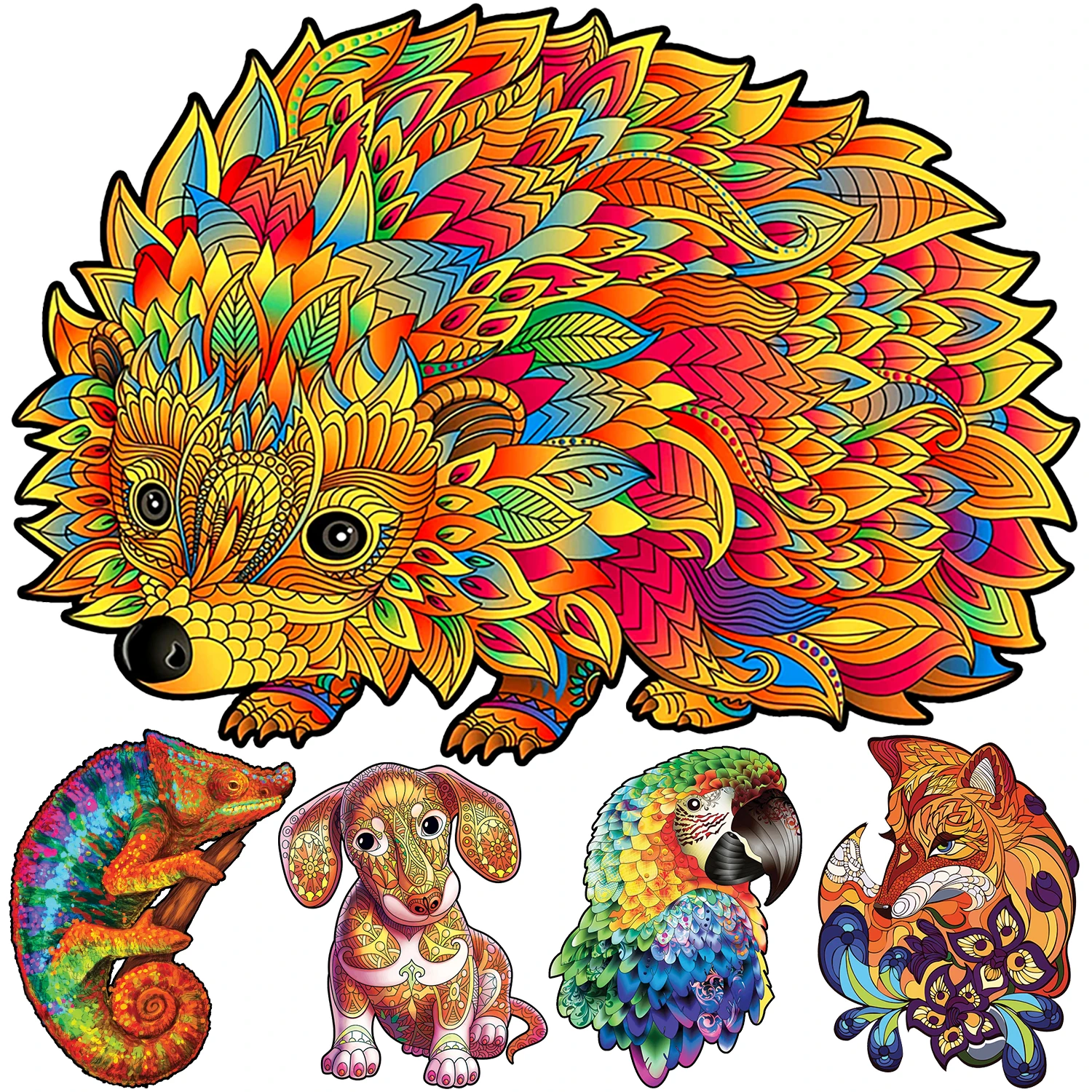 Irregular Shape Wooden Animal Jigsaw Puzzles Popular Animal Board Set ...