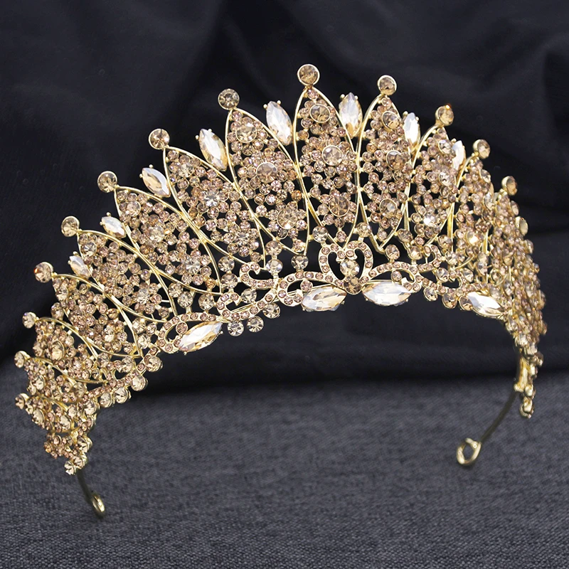Champagne-Rhinestones-Tiaras-and-Crowns-Princess-Luxury-Wedding-Crown ...