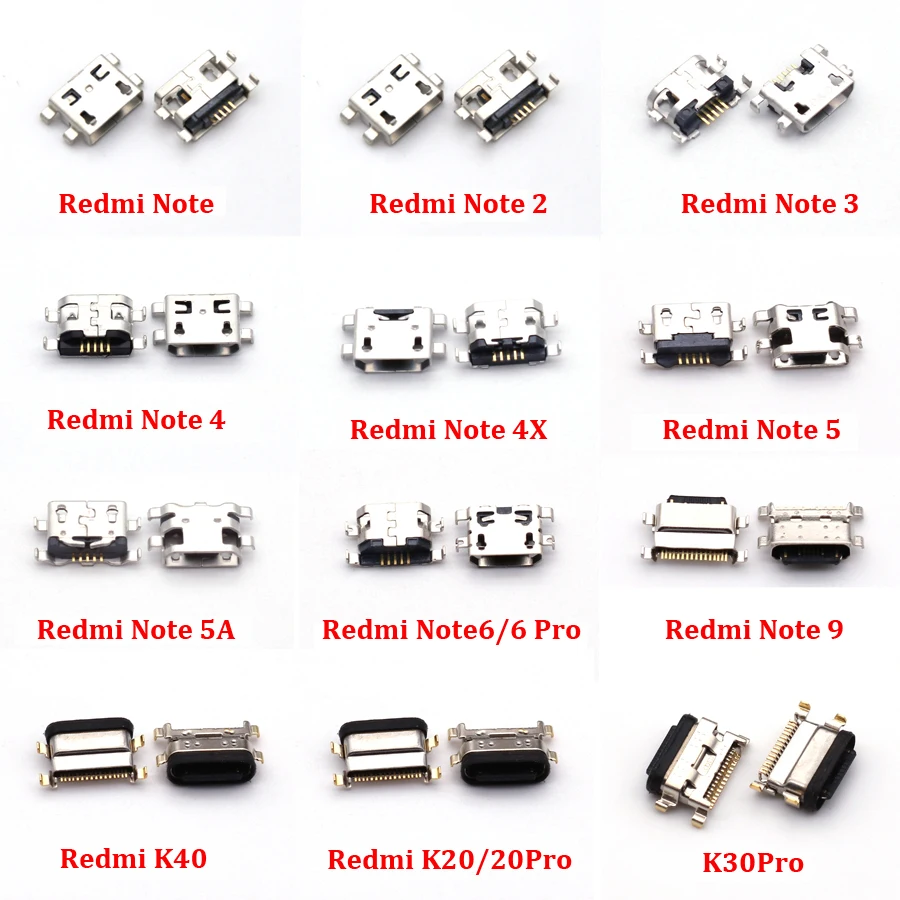 10 шт разъем для зарядки Micro Usb для Xiaomi Redmi Note 11 10 3 4 4x